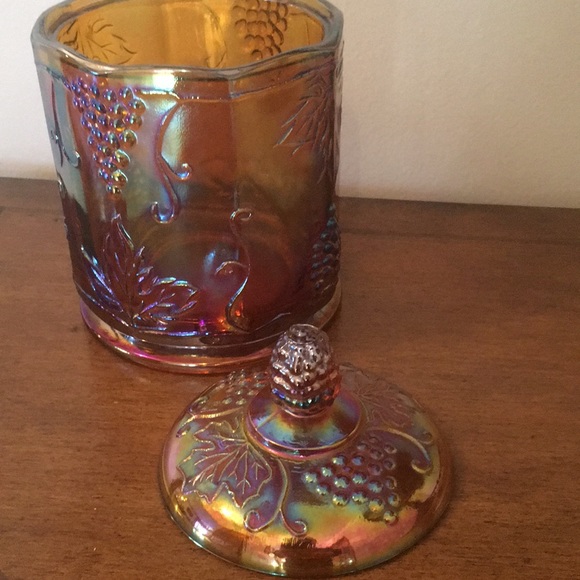 Art | Vintage Indiana Carnival Glass Harvest Marigold Grape Vines ...